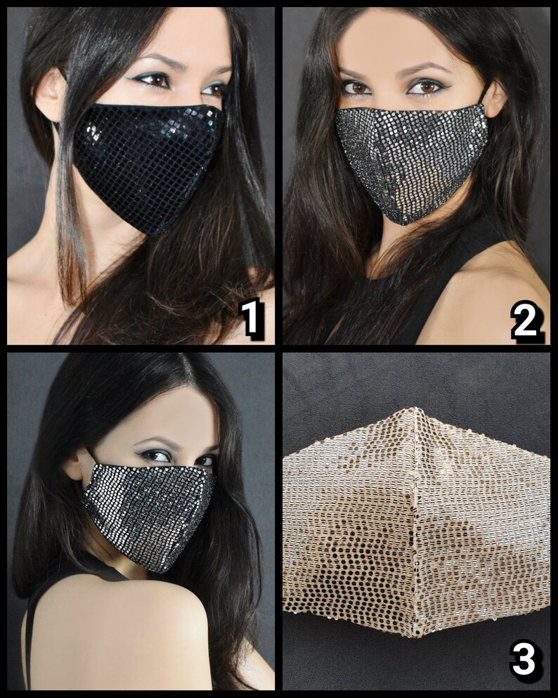 Sequin Face Mask/face Mask Chain/glitter Mask/necklace Face | Etsy