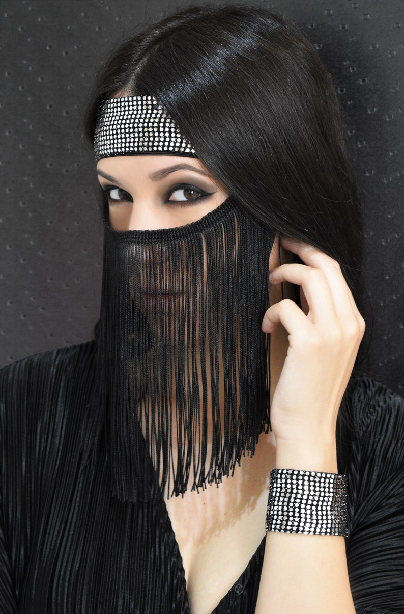 Belly Dance Mask/fringe Face Veil/sexy Mask/tassels Mask/see-through ...