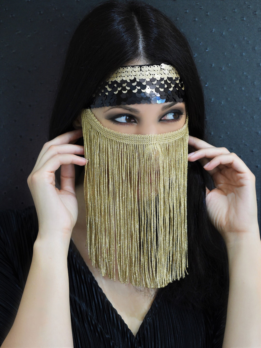 Belly Dance Mask/fringe Face Veil/sexy Mask/tassels Mask/see-through ...