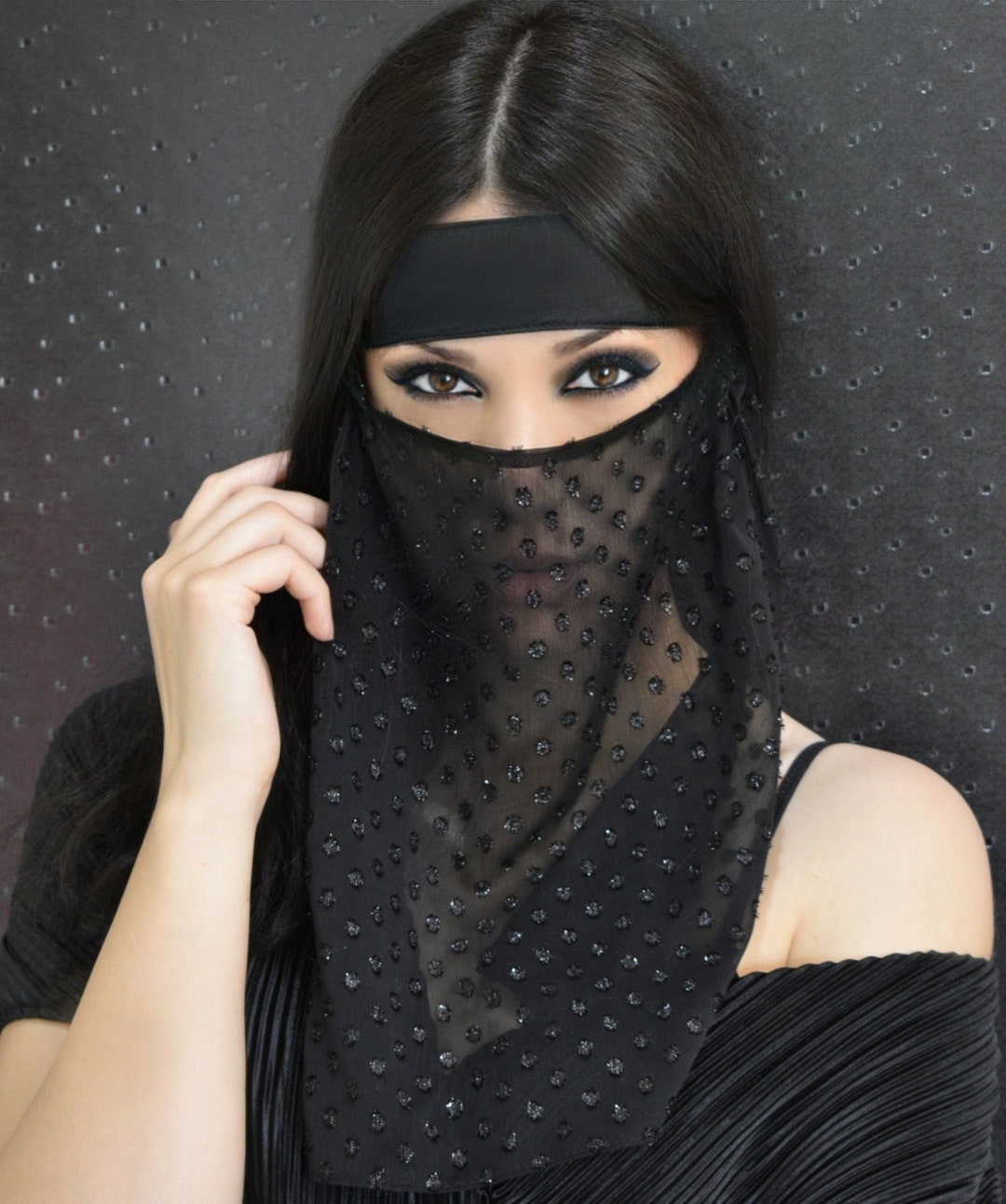 Chiffon Face Veil Sexy Veil Mask Sheer Veil Belly Dance Face Mask