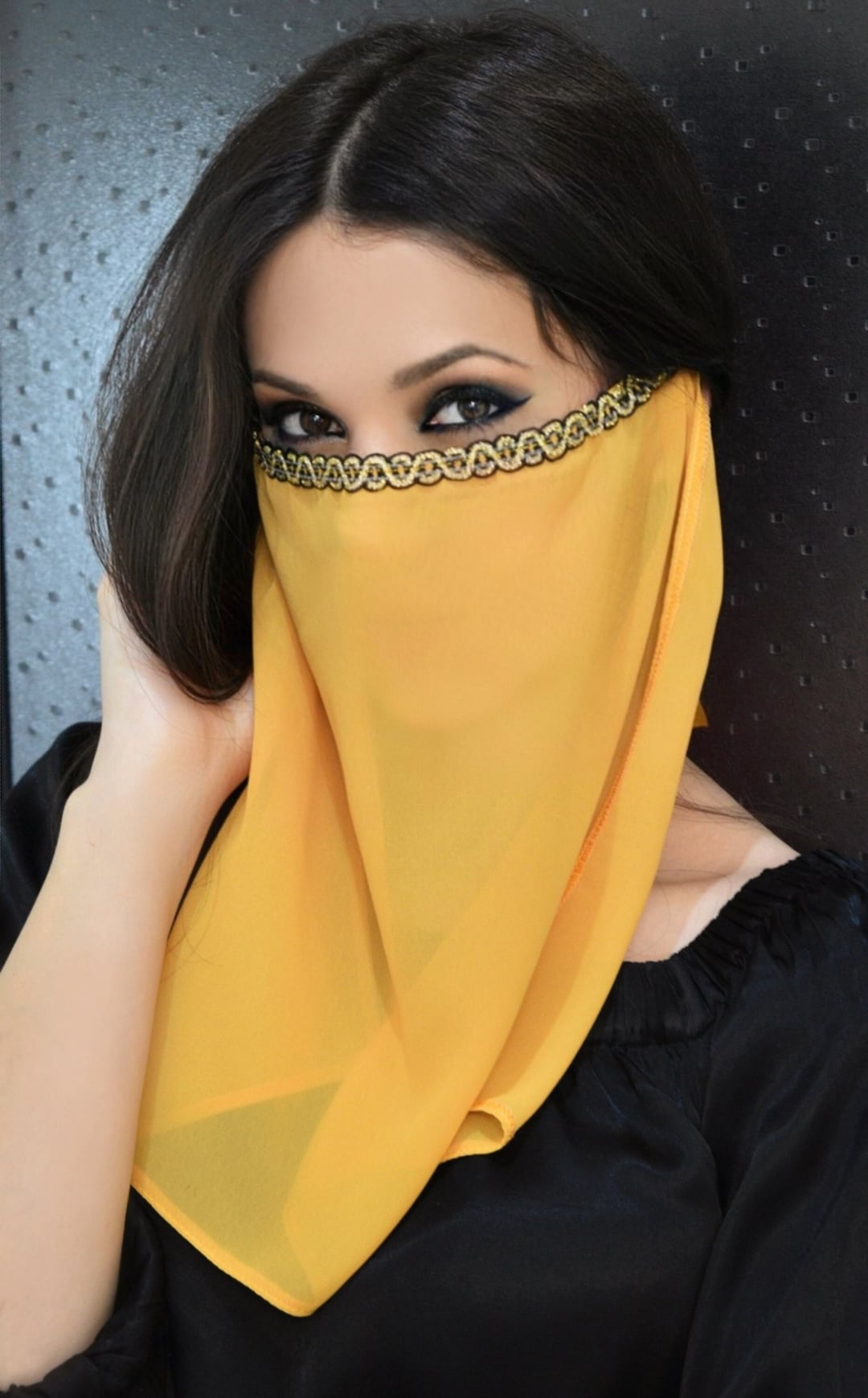 Sheer Face Veil/belly Dancer Mask/sexy Veil/chiffon Veil/arabian Mask ...