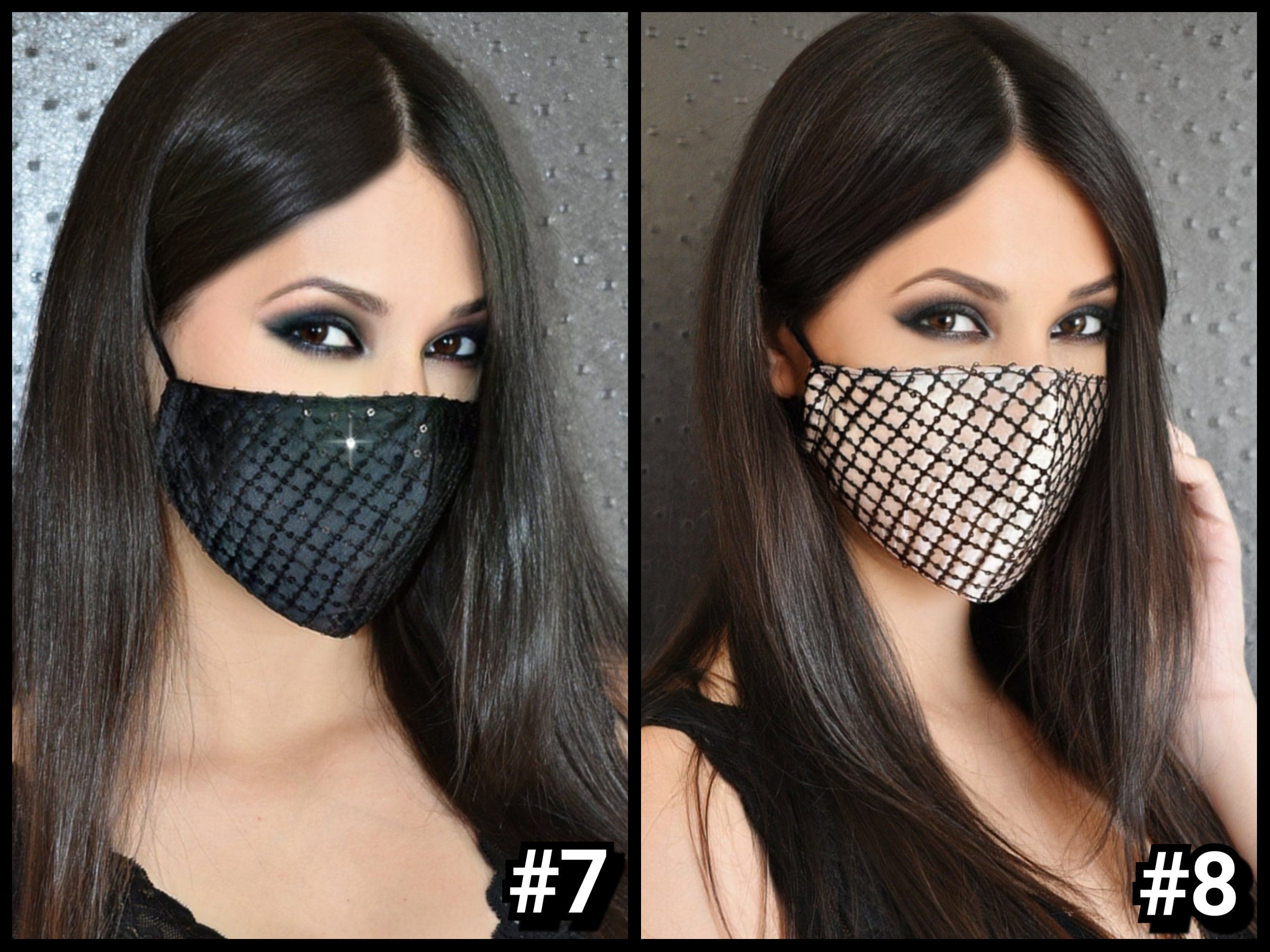 Sequin Face Mask / Silk Satin Mask / Sexy Mask/ Bling Sparkly Mask ...