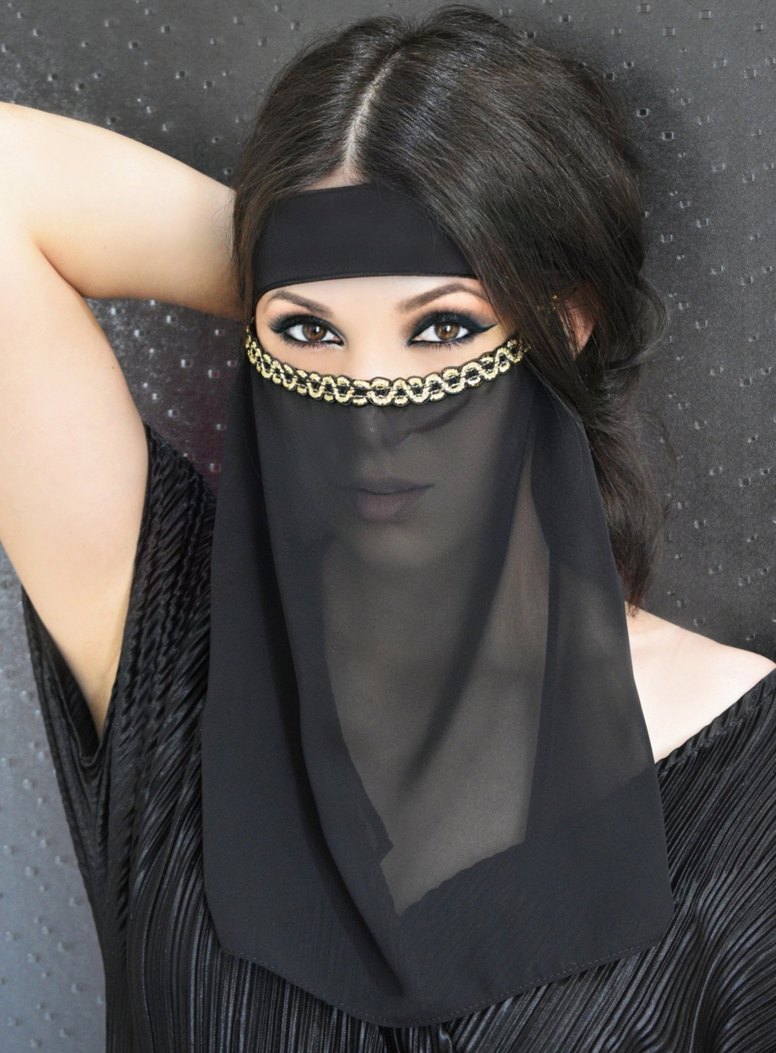 Sexy Full Face Mask/ Sheer Face Veil/belly Dancer Mask/chiffon - Etsy