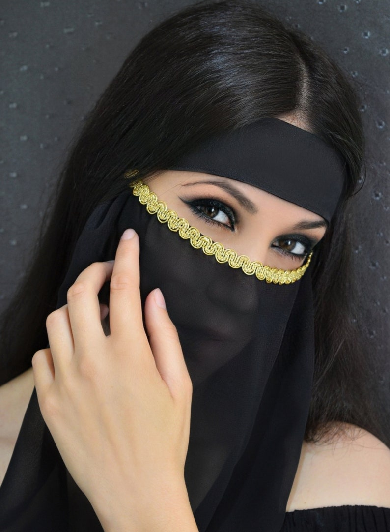 Sexy Full Face Mask Sheer Face Veil Belly Dancer Mask Chiffon Etsy
