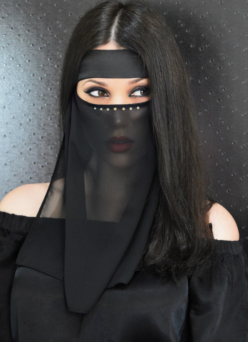 Sheer Face Veil Chiffon Veil Mask Sexy Veil Belly Dance Etsy