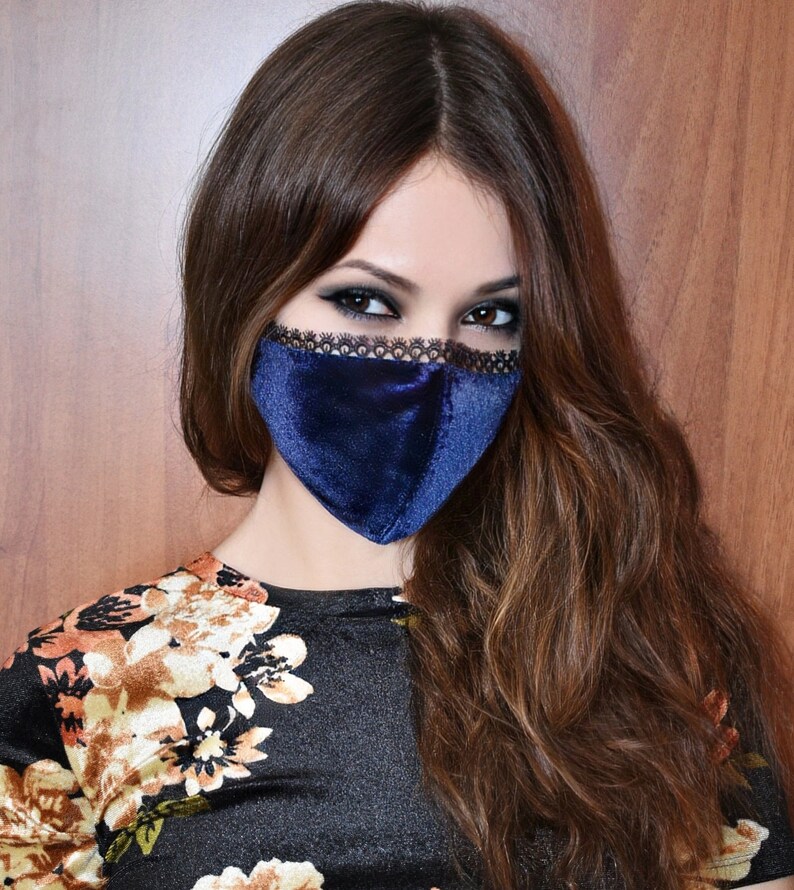 Luxury Velvet Face Mask/Lace Face Mask /Designer Face | Etsy