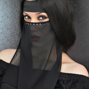 Sheer Face Veil /chiffon Veil Mask/sexy Veil/belly Dance Mask/arabian ...