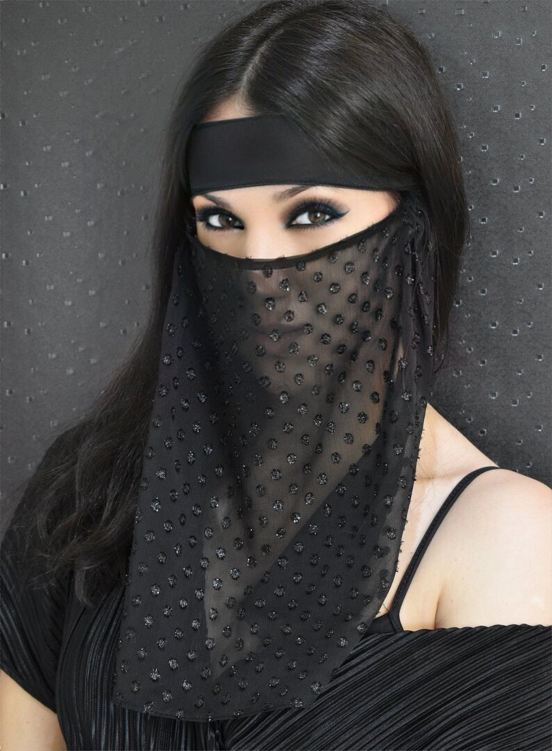 Chiffon Face Veil Sexy Veil Mask Sheer Veilbelly Dance Face Etsy