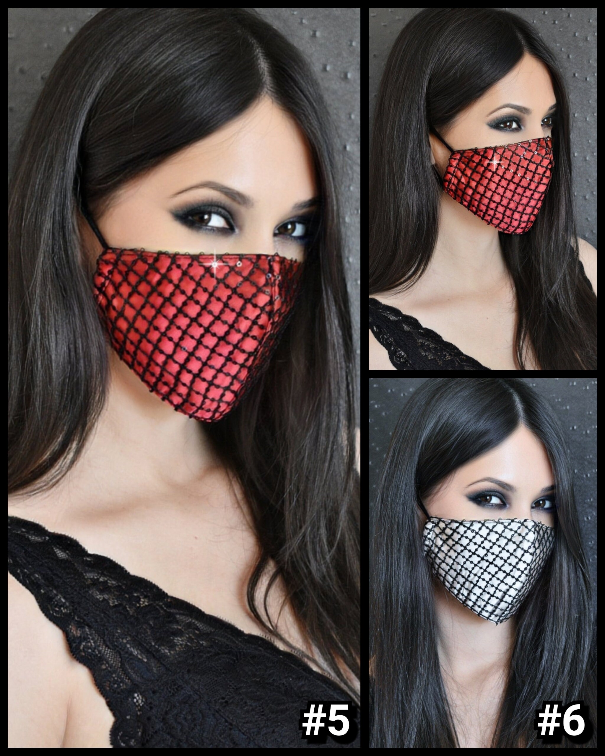 Sequin Face Mask Silk Satin Mask Sexy Mask Bling Sparkly Etsy
