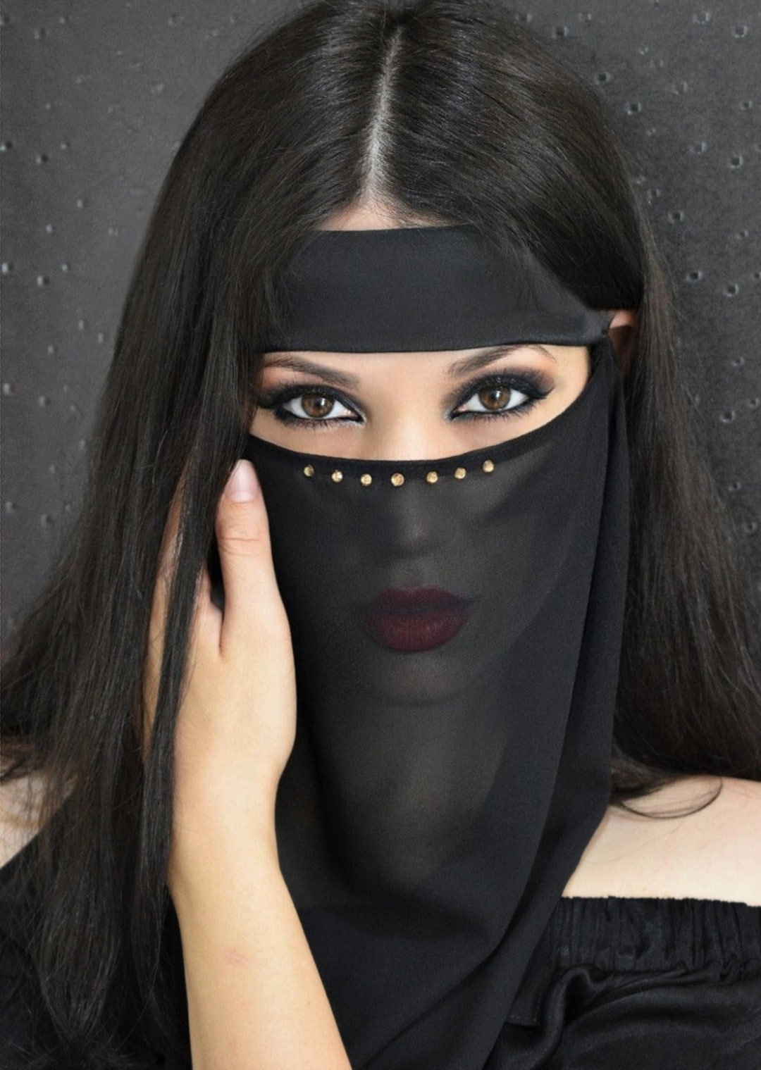 Sheer Face Veil Chiffon Veil Mask Sexy Veil Belly Dance Mask Arabian