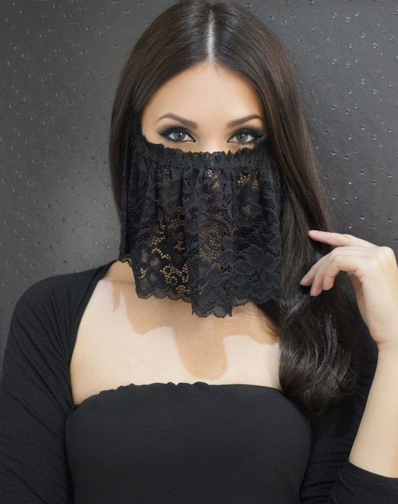 Lace Face Veil/ Sexy Face Mask/ Belly Dance Veil/ Exotic Mask/ - Etsy