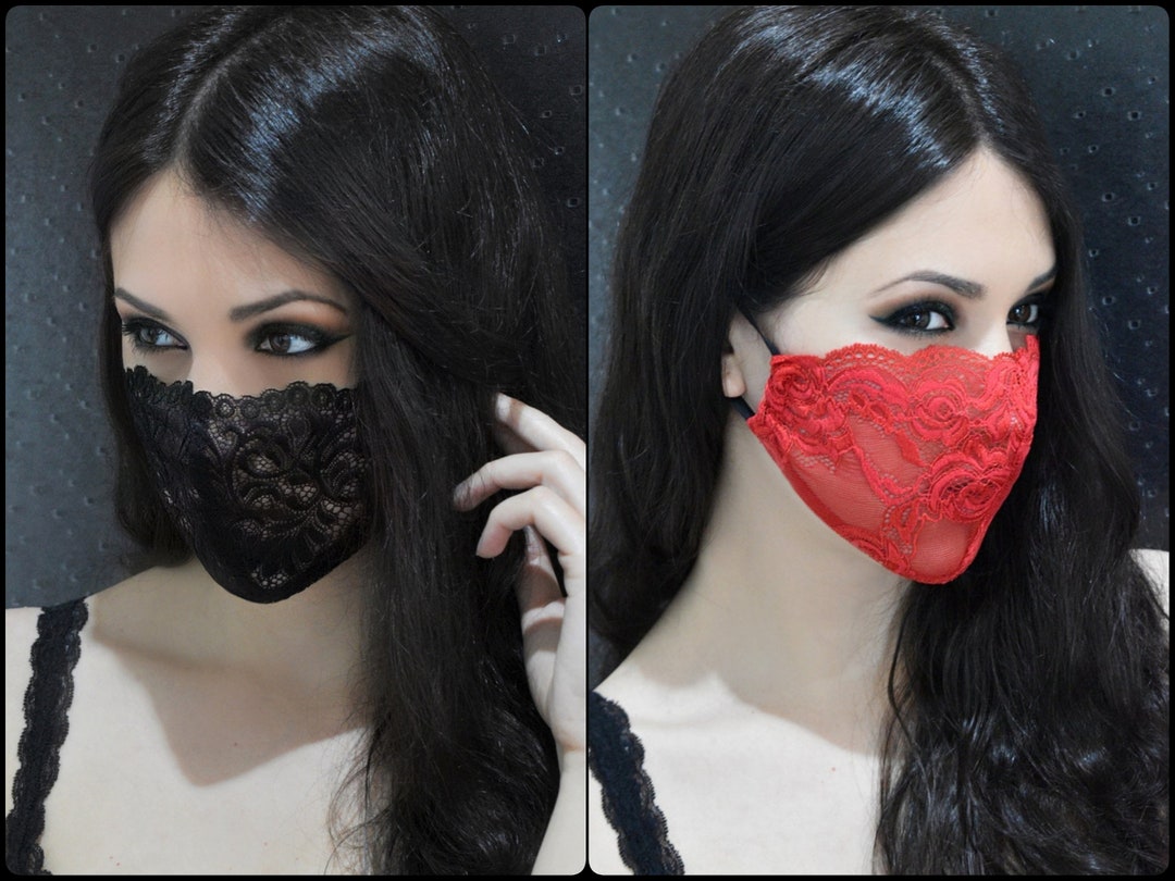 Single Layer Lace Mask/ Breathable Face Mask/thin Mask/sheer Lace Mask ...