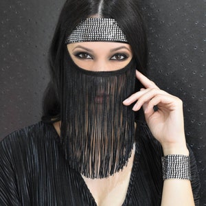 Belly Dance Mask/fringe Face Veil/sexy Mask/tassels Mask/see-through ...