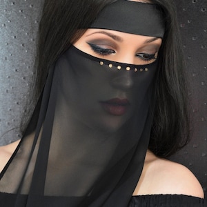 Sheer Face Veil /chiffon Veil Mask/sexy Veil/belly Dance Mask/arabian ...