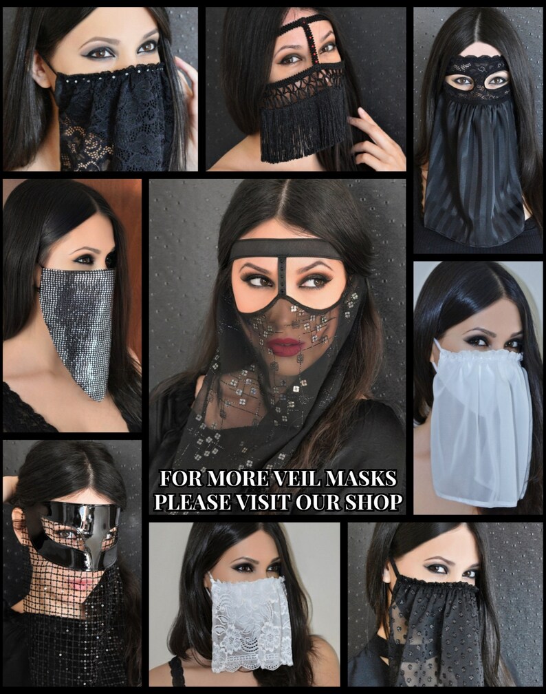 Belly Dance Mask/fringe Face Veil/sexy Mask/tassels - Etsy