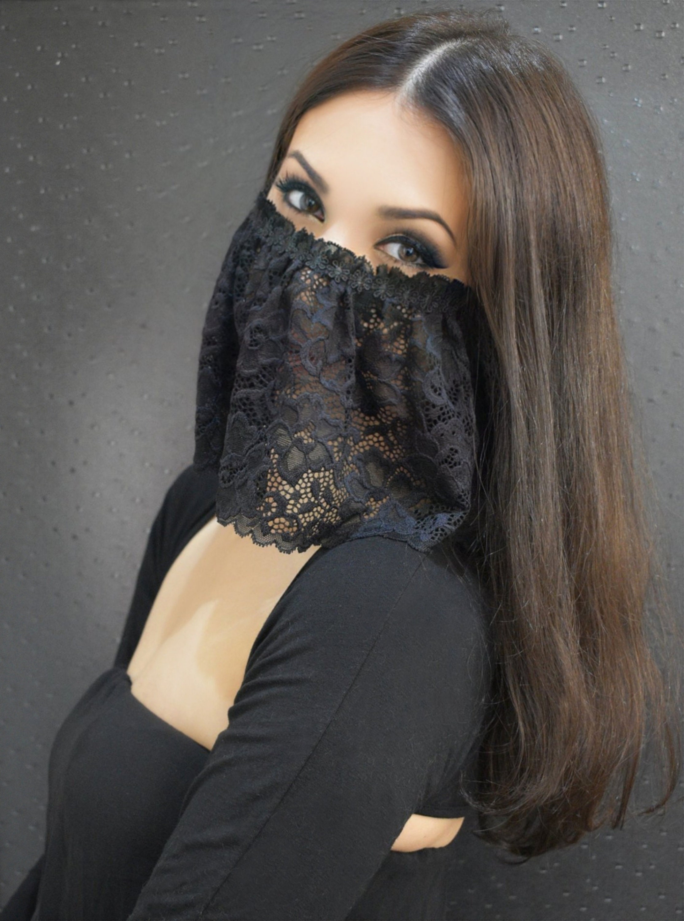 Lace Face Veil/ Sexy Face Mask/ Belly Dance Veil/ Exotic Mask/ Arabian ...