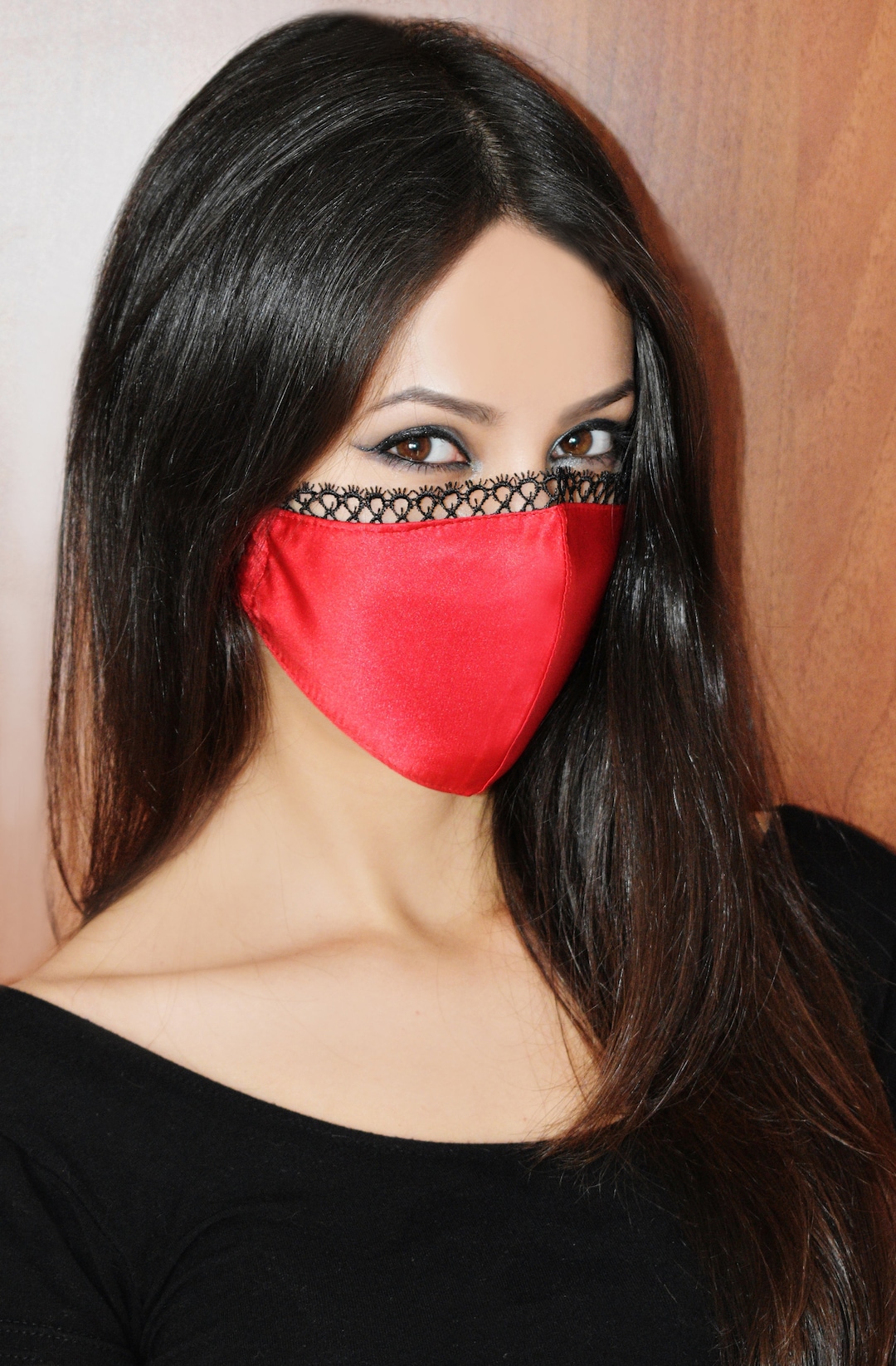 Designer Face Mask/satin Lace Face Mask/sexy Face Mask/wedding Face ...