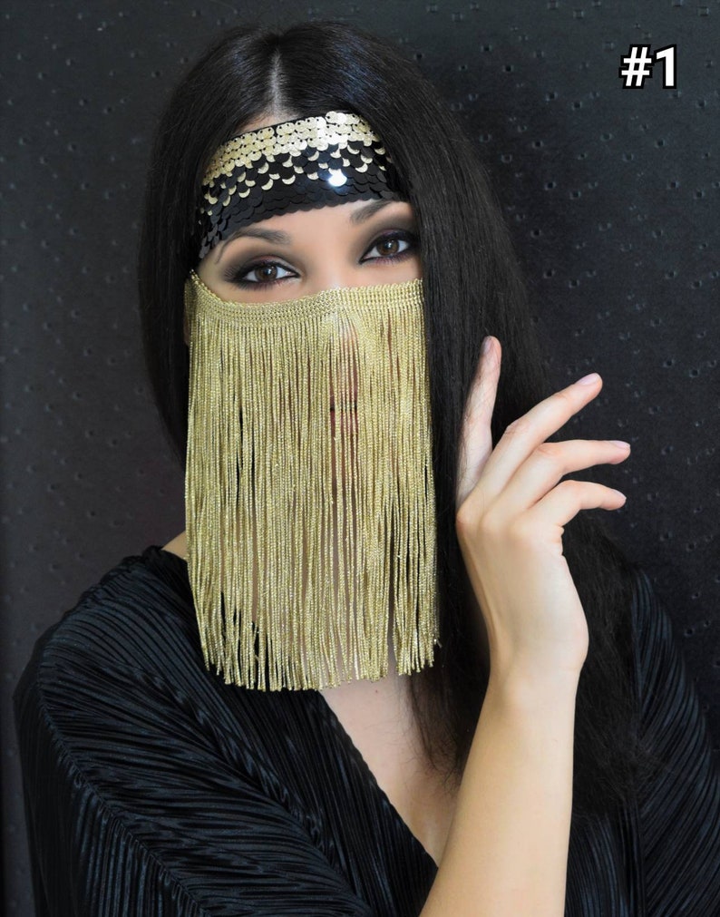 Belly Dance Mask/fringe Face Veil/sexy Mask/tassels Mask/see-through ...