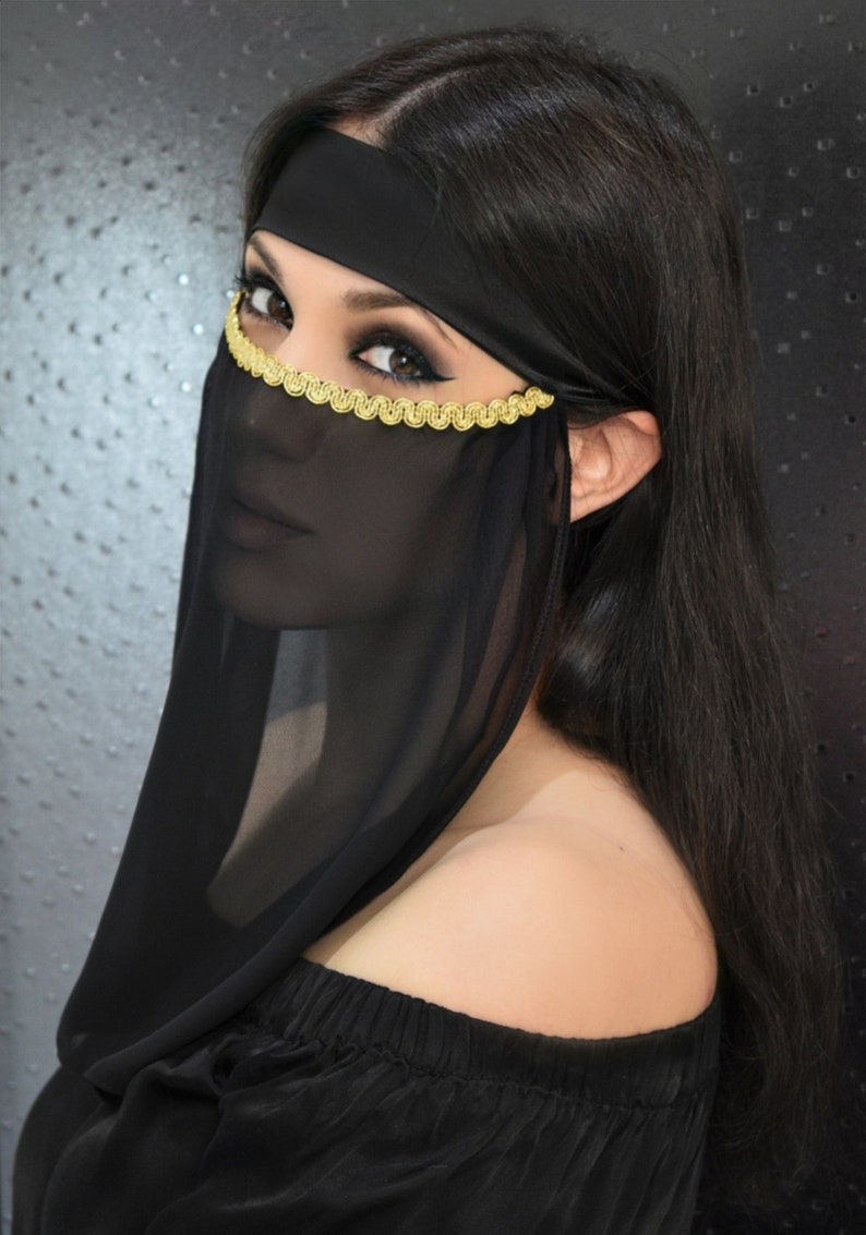 Sexy Full Face Mask Sheer Face Veil Belly Dancer Mask Chiffon Etsy