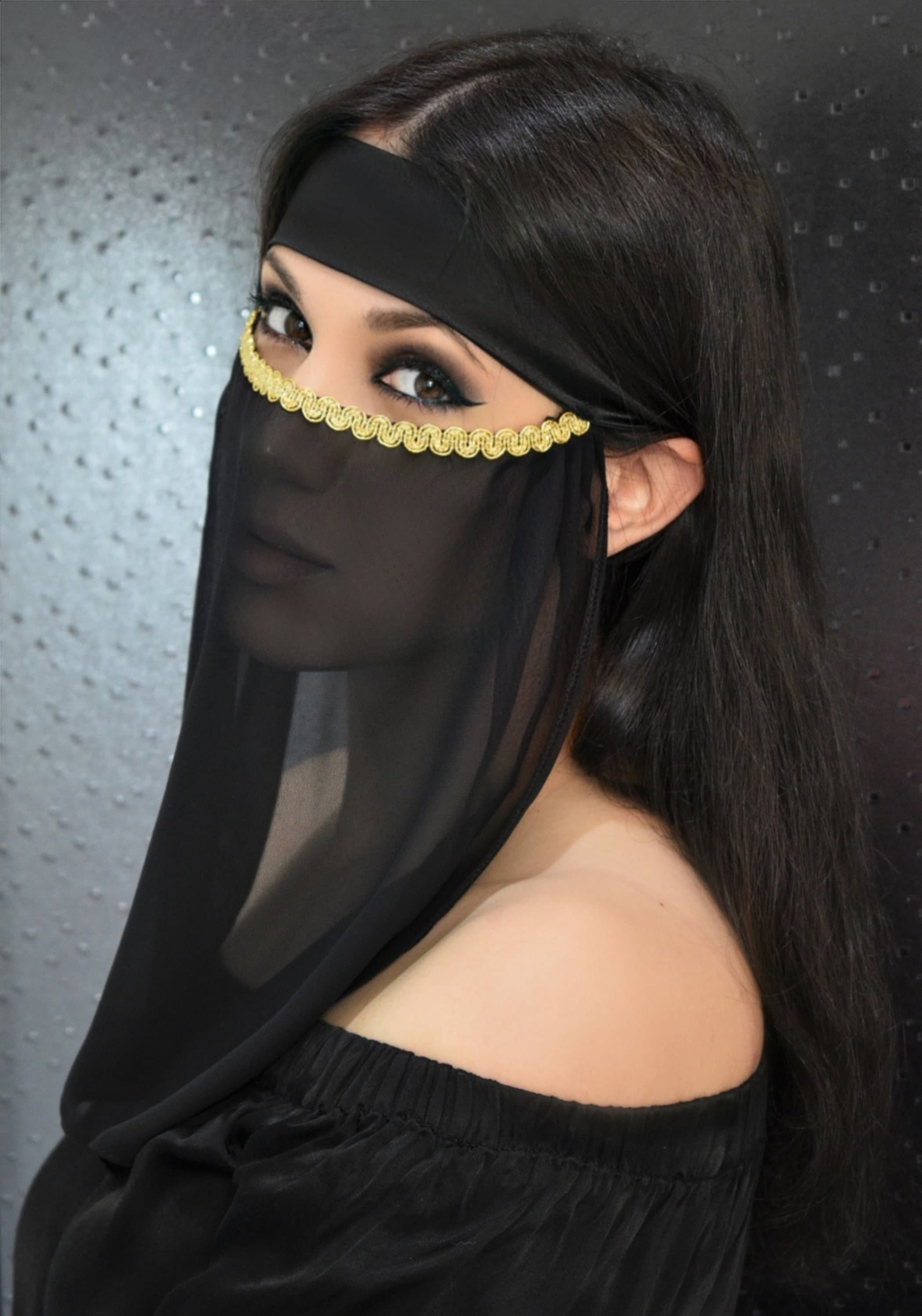 Sexy Full Face Mask Sheer Face Veil Belly Dancer Mask Chiffon Etsy