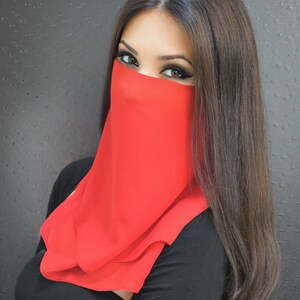 Face Veil With Coins/ Chiffon Belly Dancer Mask/ Bridal Face Scarf ...