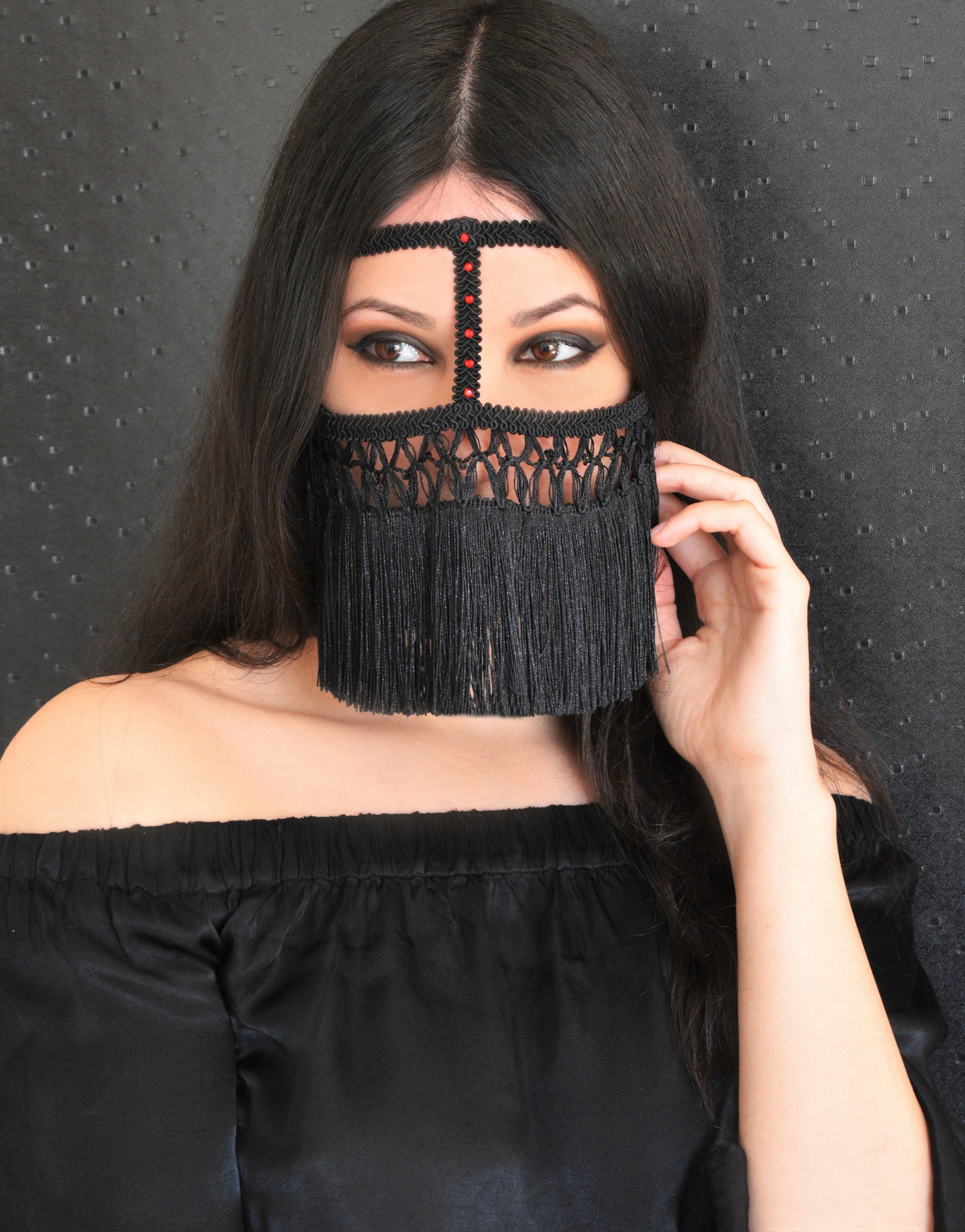 Fringe Face Mask/sexy Face Veil/belly Dance Veil Mask/tassels Cleopatra ...