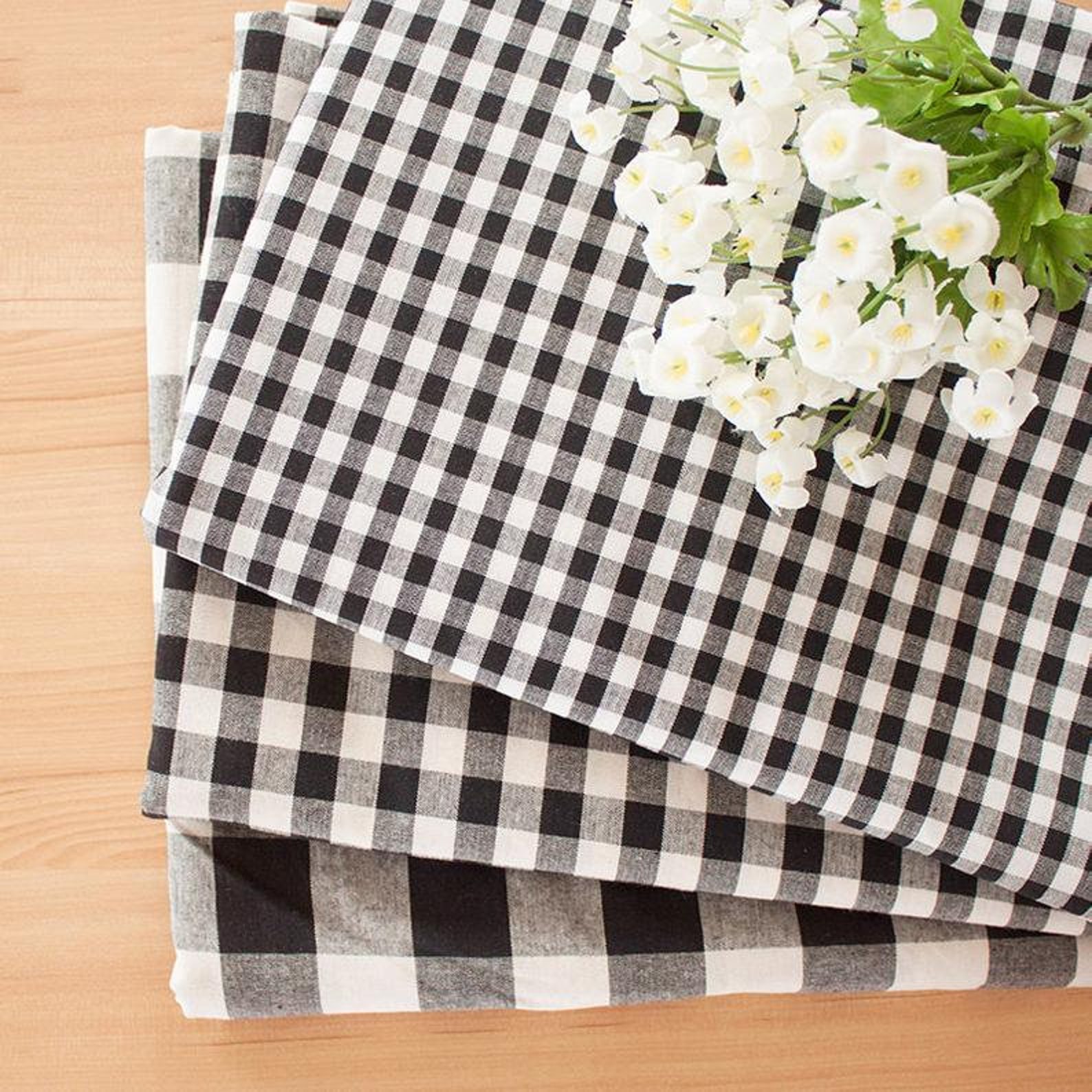 Check Fabric Black Check Cotton Fabric by the Half Yard | Etsy