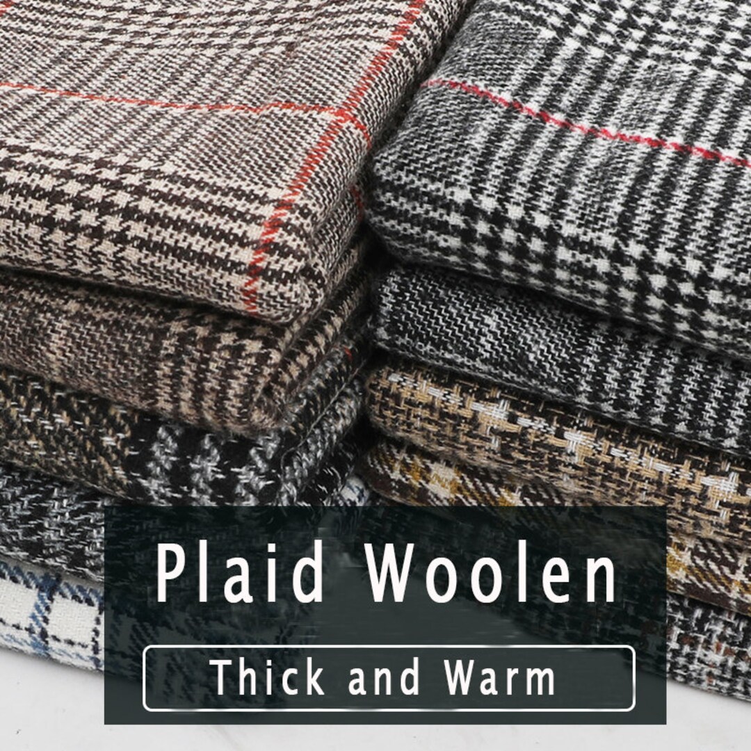 Plaid Woolen Fabric, Thick Woolen Fabric, Faux Wool Fabric, Autumn ...