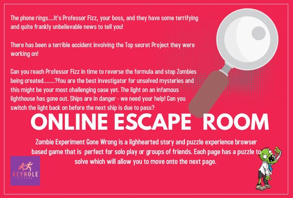Online Escape Room Zombie Experiment Gone Wrong | Etsy