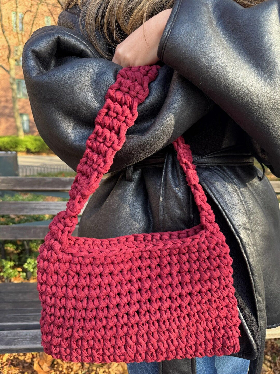 Handmade Crochet Chunky Bag, Shoulder Bag, Chunky Crochet Bag Pattern ...