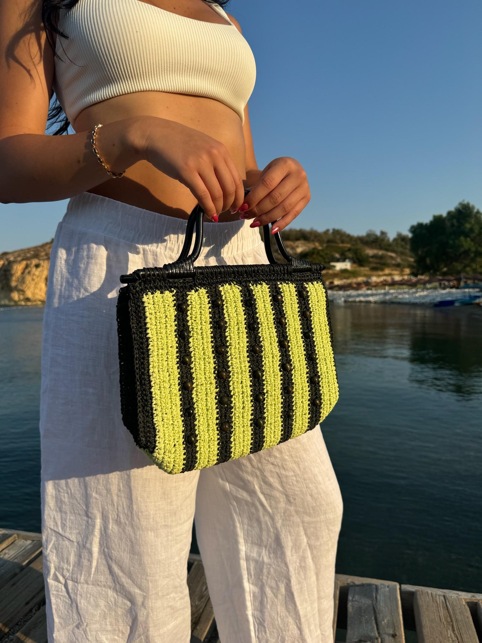 Handmade Crochet Bag, Women Night Out Bag, Crochet Bag Raffia, Crochet ...