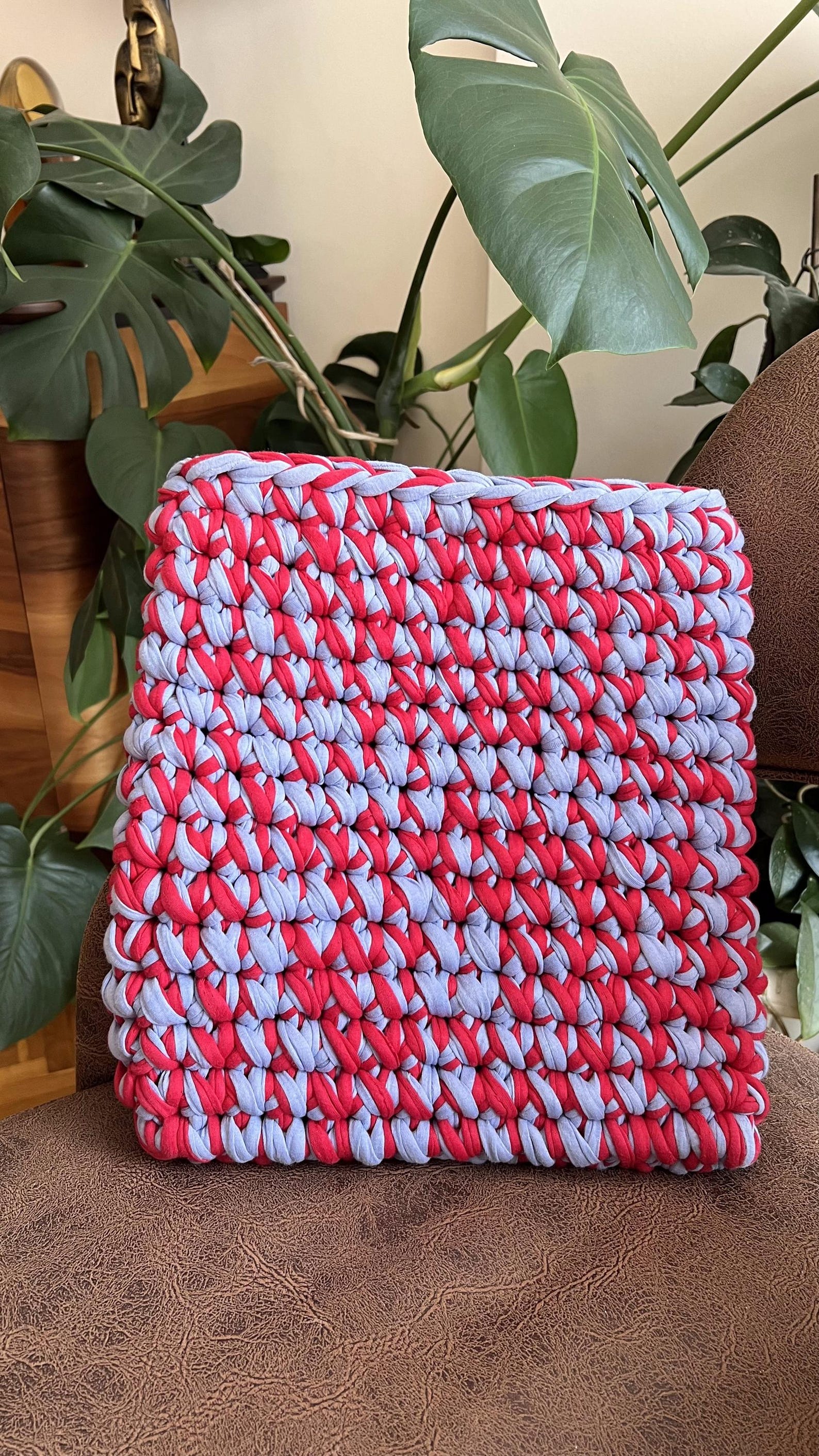Handmade Crochet Laptop Bag, College Laptop Bags, Chunky Crochet Bag ...