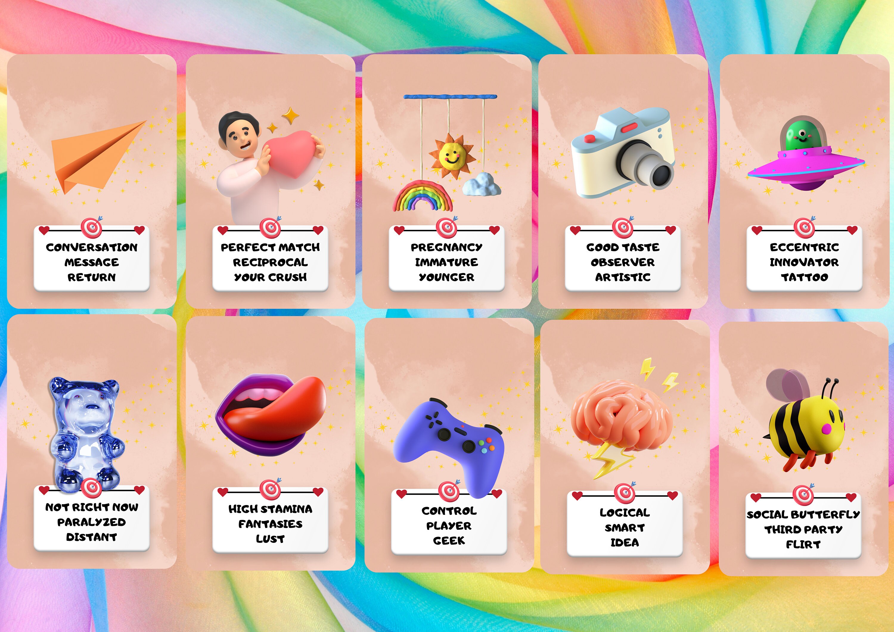 3D World Oracle-44 Cards-printable Edition-characteristics Traits-how ...