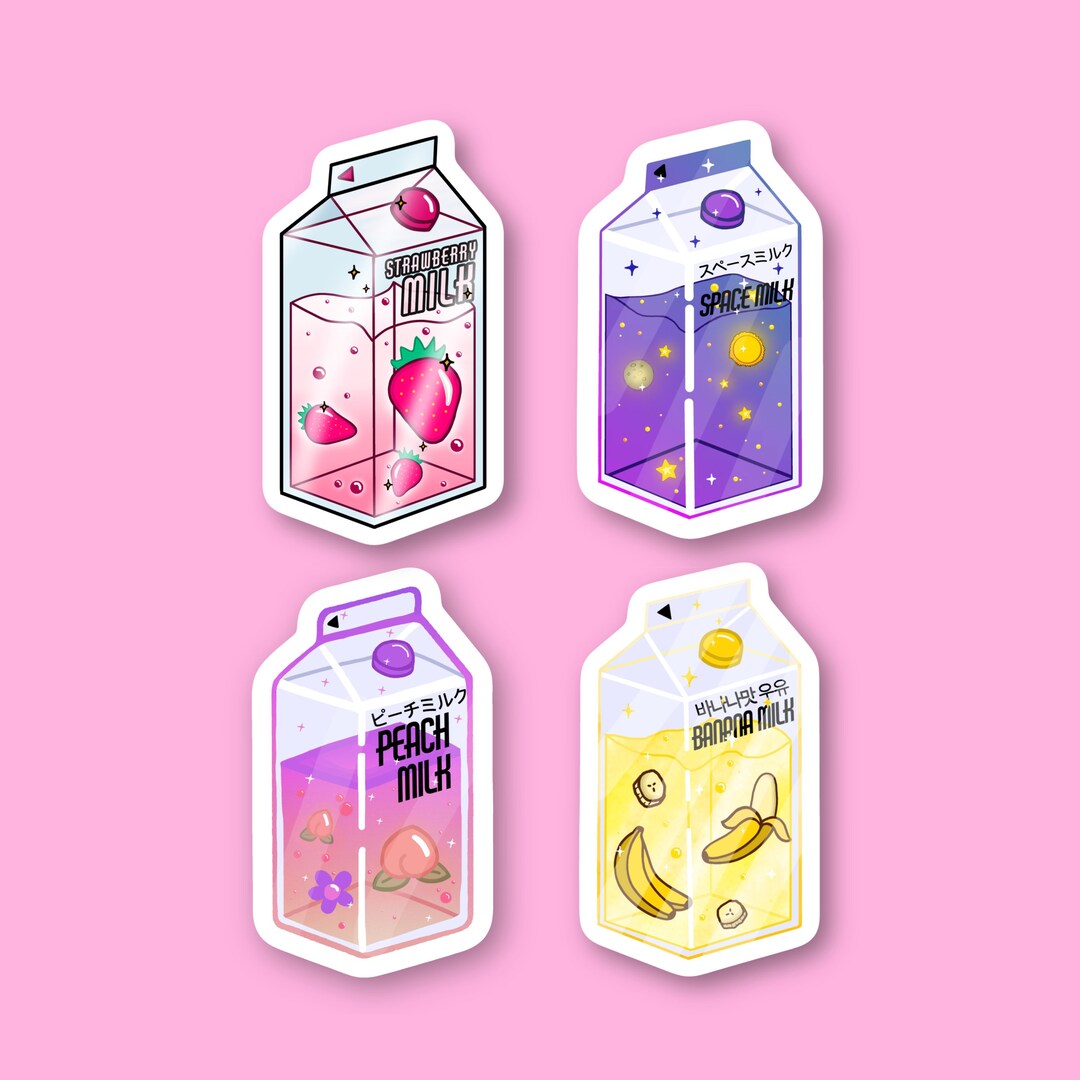 Milk Carton Sticker Pack- Pack of 4 Sticker Bundles, Vinyl Stickers for ...