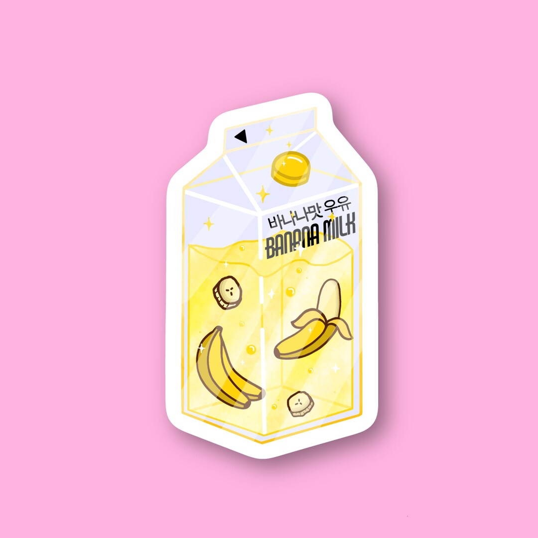 Banana Milk Sticker, Wall Decal, Vinyl Stickers for Laptops, Cute ...