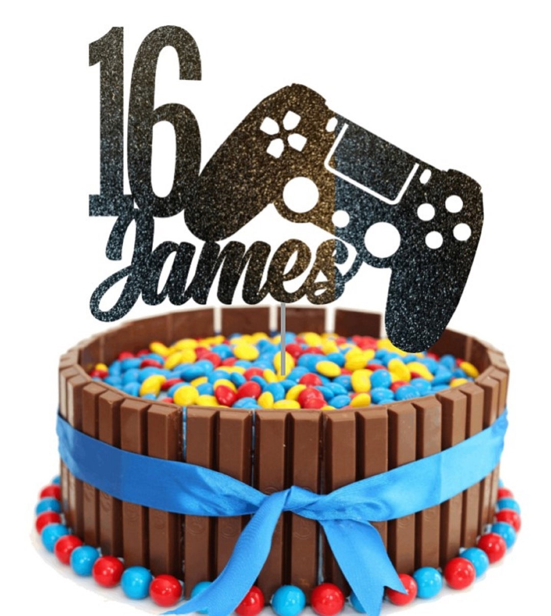 Happy Birthday Glitter Card Cake Topper Playstation PS4 - Etsy UK