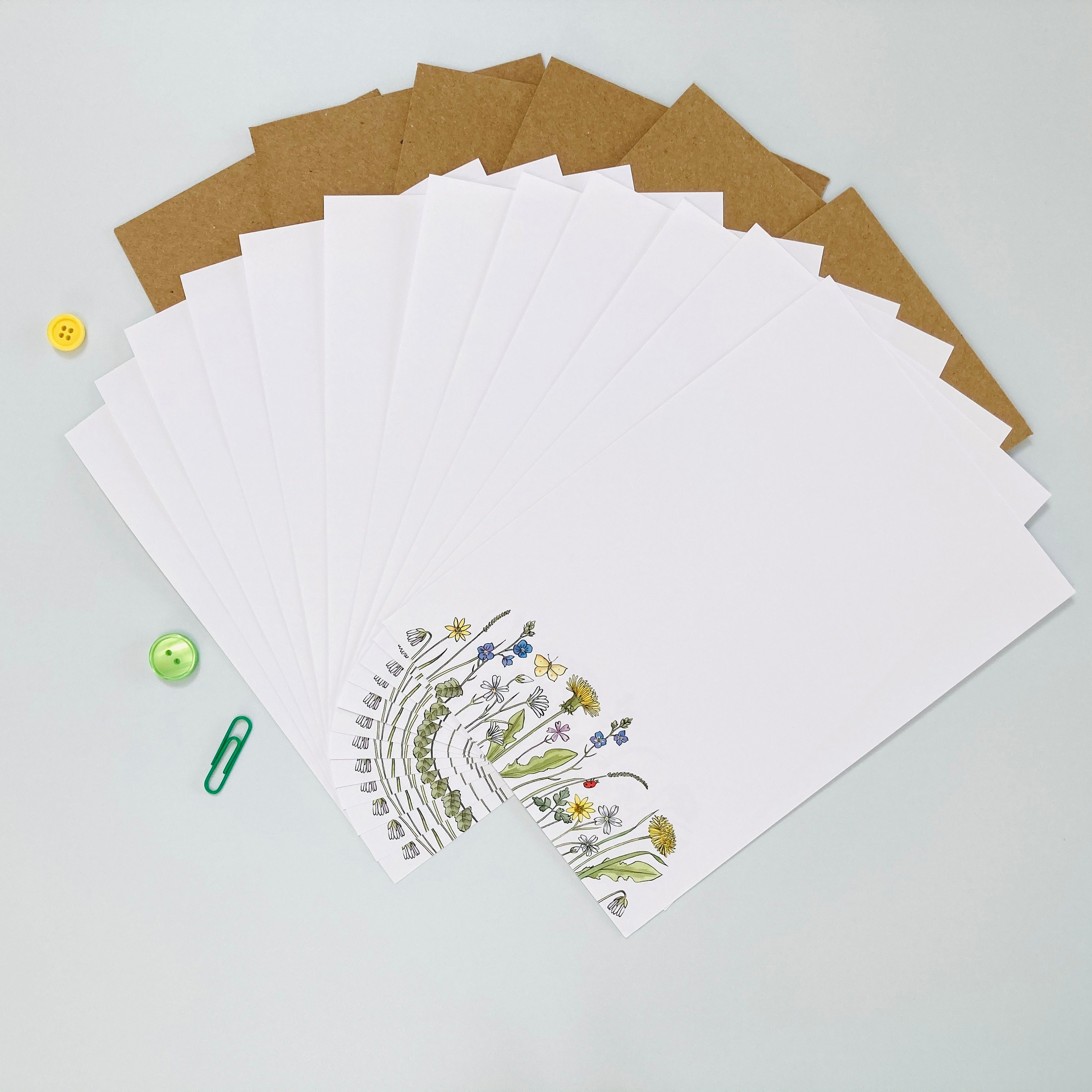 Writing Set Wild Flowers | Etsy