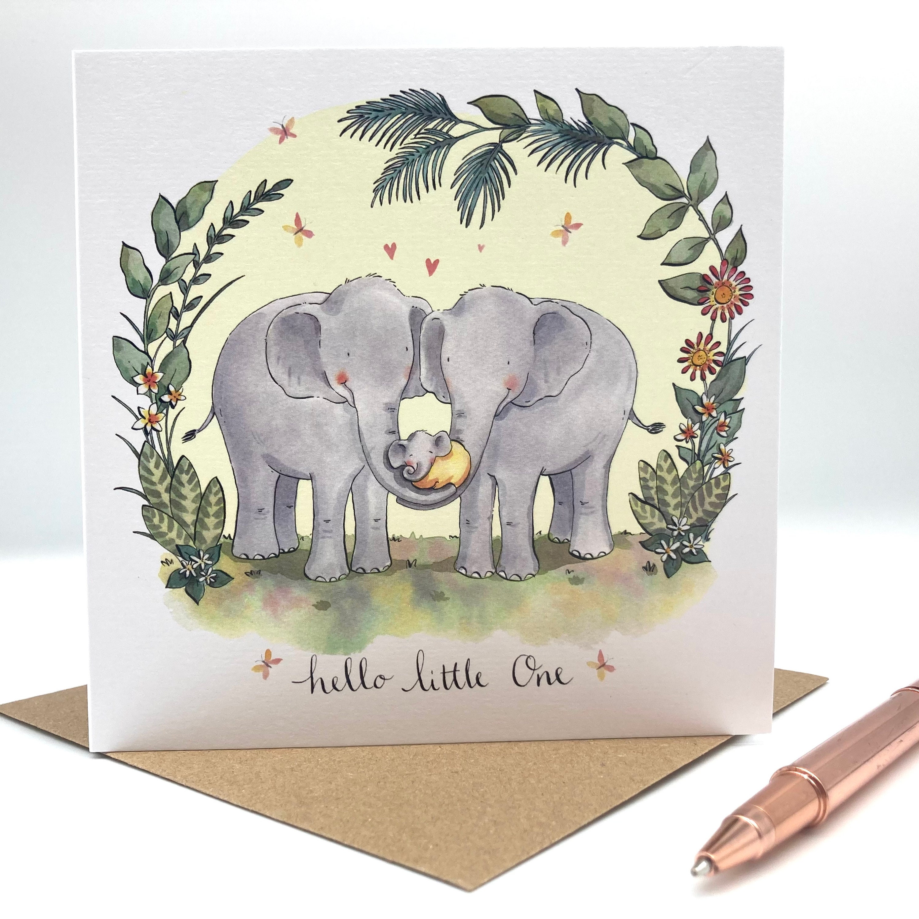 New Baby Card - Elephant New Baby Card - Etsy UK