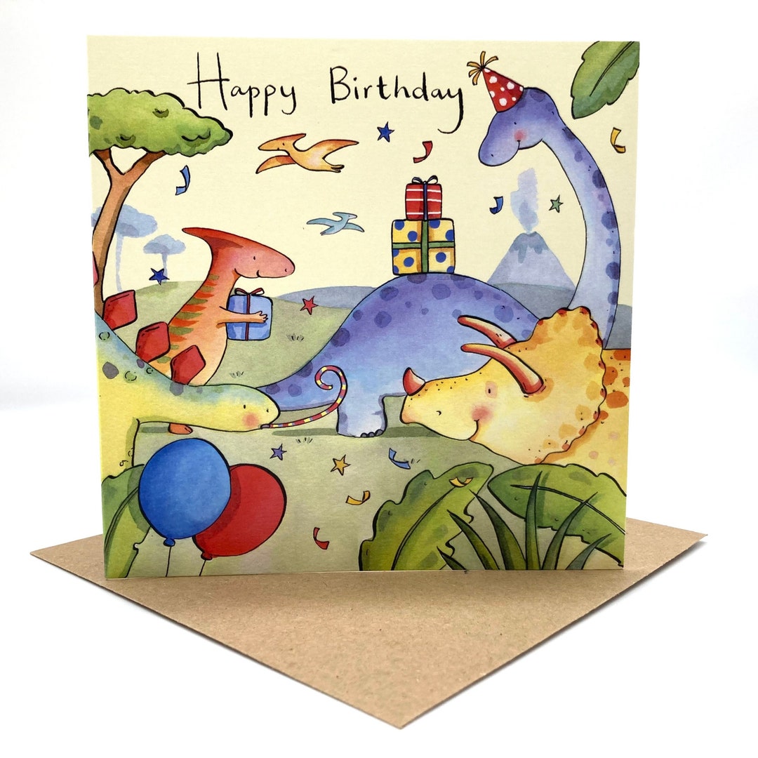 Dinosaur Birthday Card - Etsy