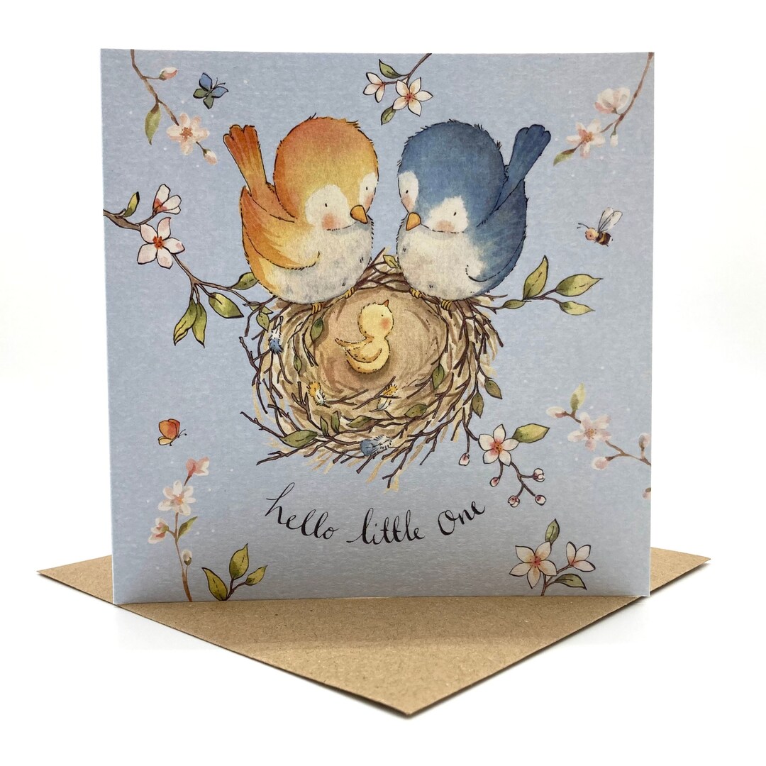 New Baby Card, Hello Little One - Etsy