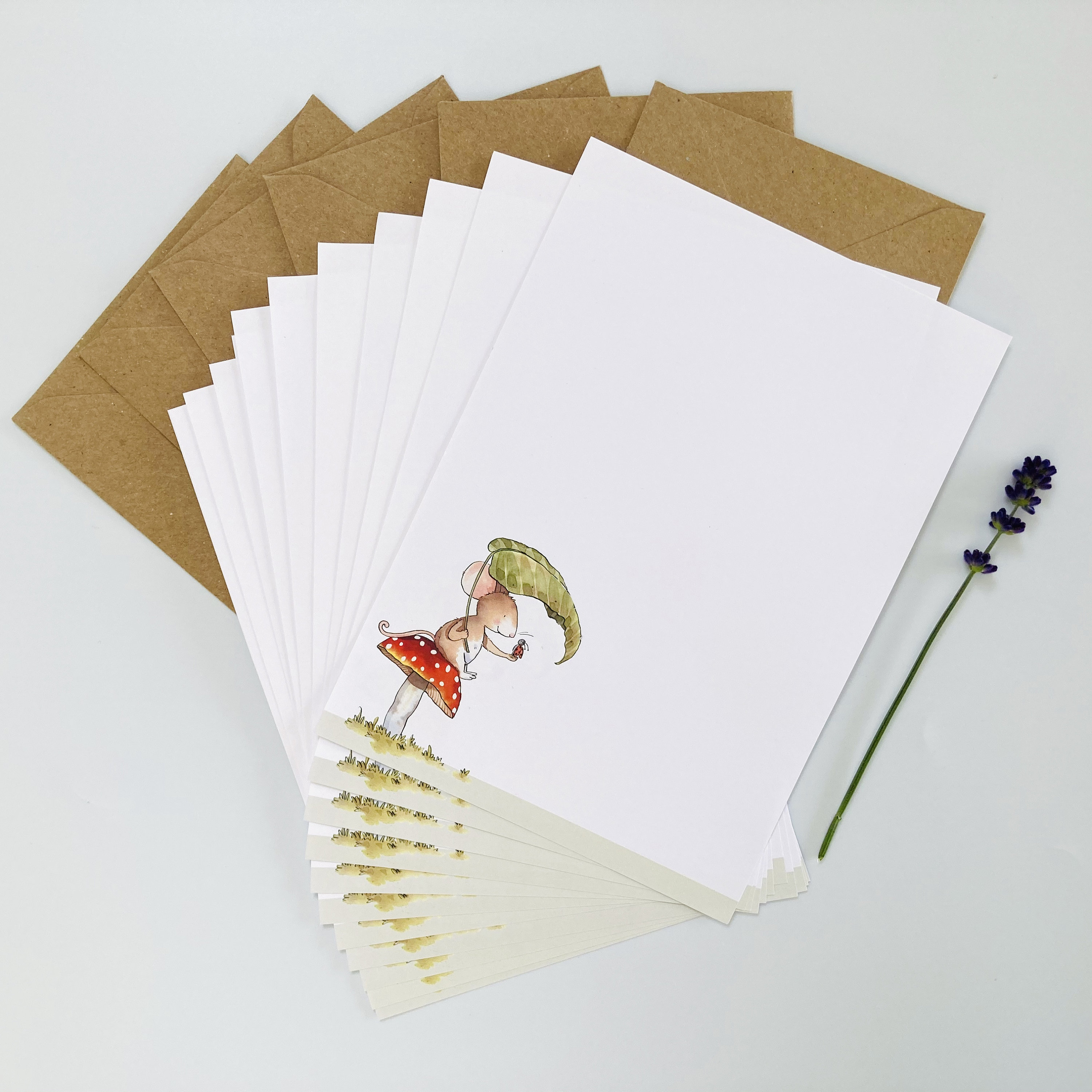 Writing Set Mouse on Toadstool - Etsy UK