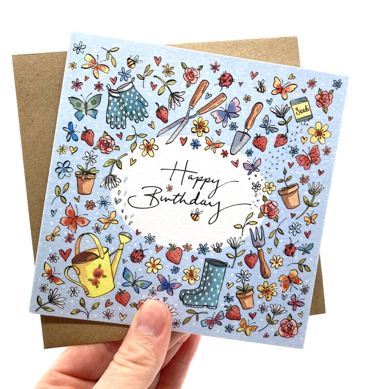 Birthday Card Birthday Gardening | Etsy
