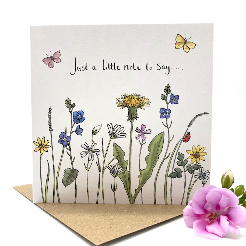 Wild Flower Note Card - Etsy UK
