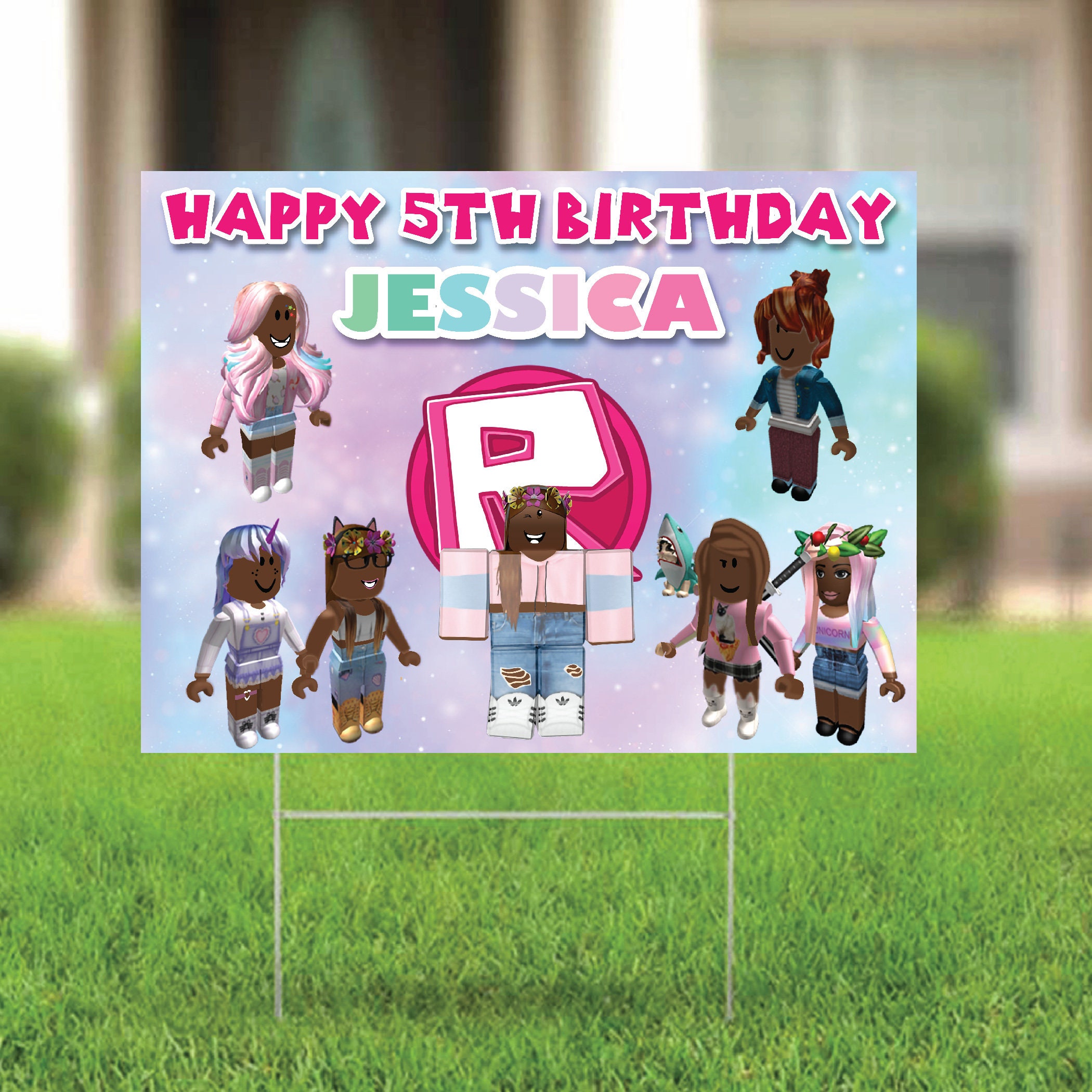 Printable African Roblox Girl Yard Sign African Roblox Girl | Etsy
