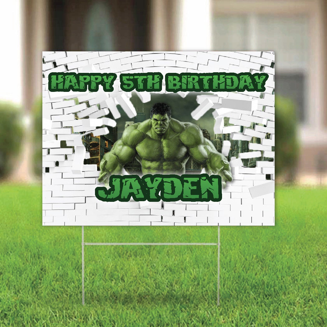 Printable Hulk Yard Sign Hulk Decoration Hulk Backdrop Hulk | Etsy