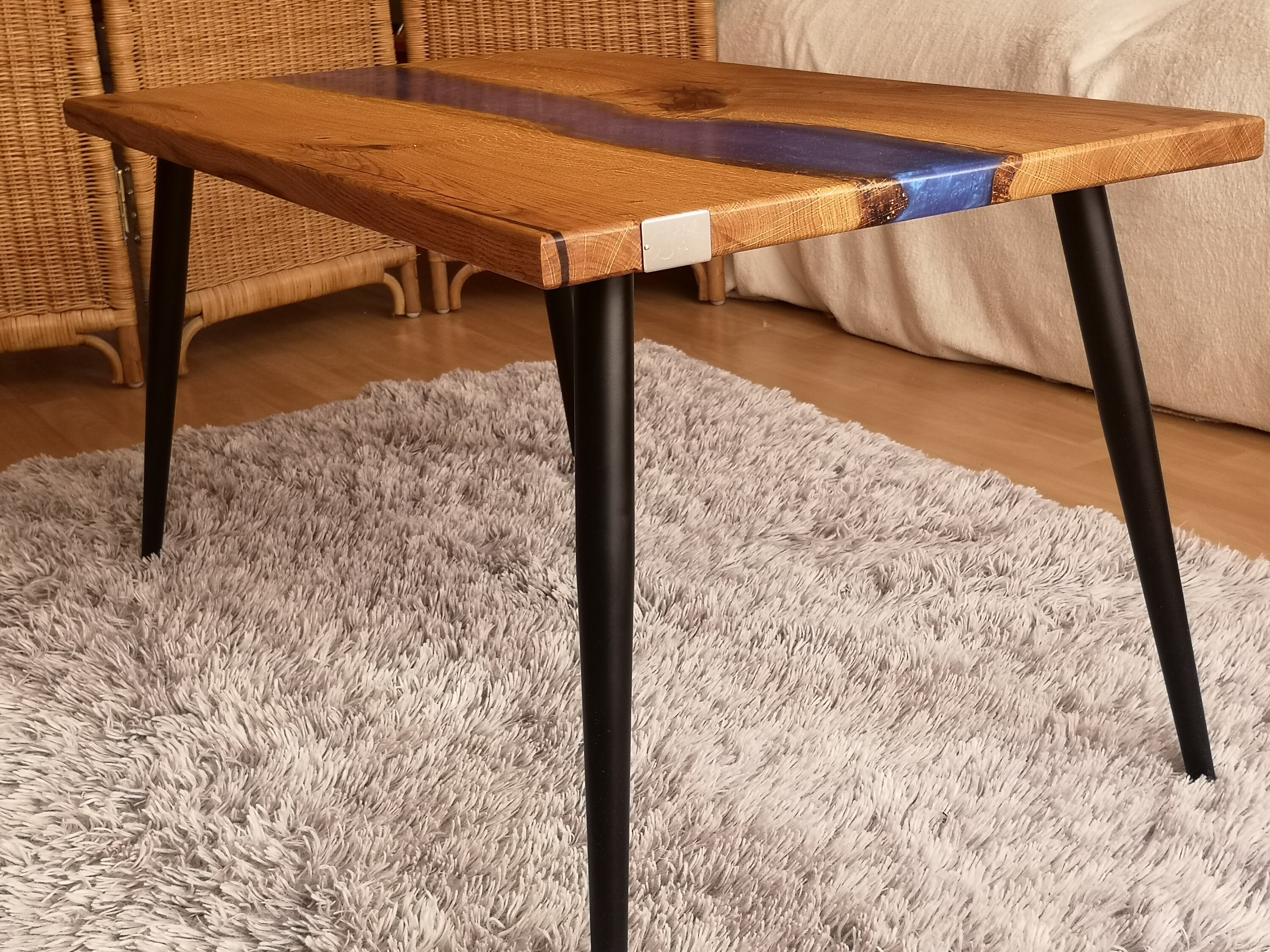 Table basse riviere Résine époxy Bois brut - Etsy France