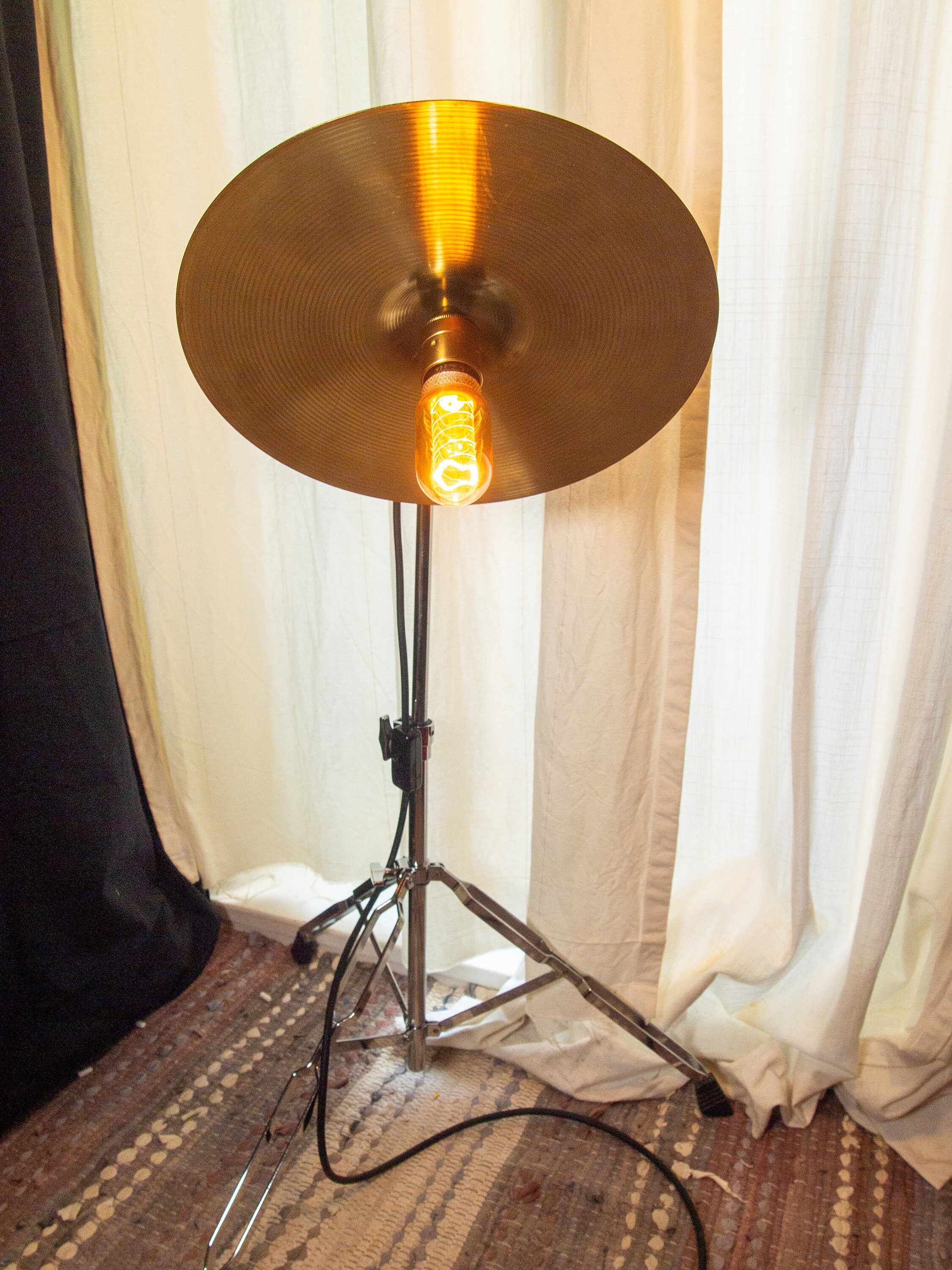 Cymbal Stand lamp a unique and versatile repurposed lamp | Etsy