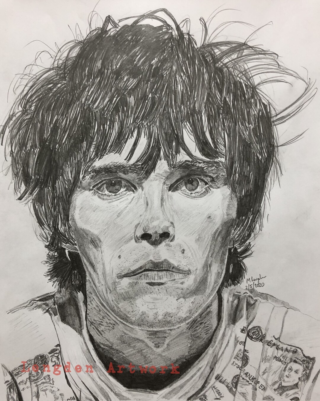 Ian Brown (the Stone Roses) Pencil Sketch Print - Etsy