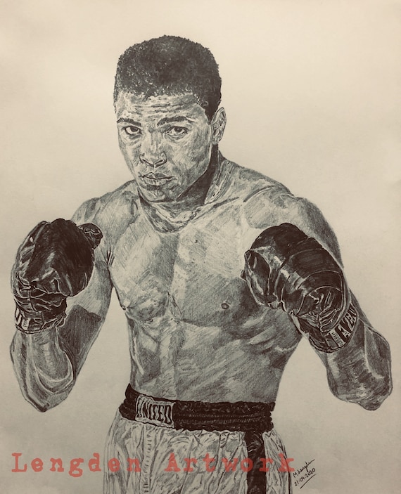 Muhammad Ali Pencil Sketch Print | Etsy