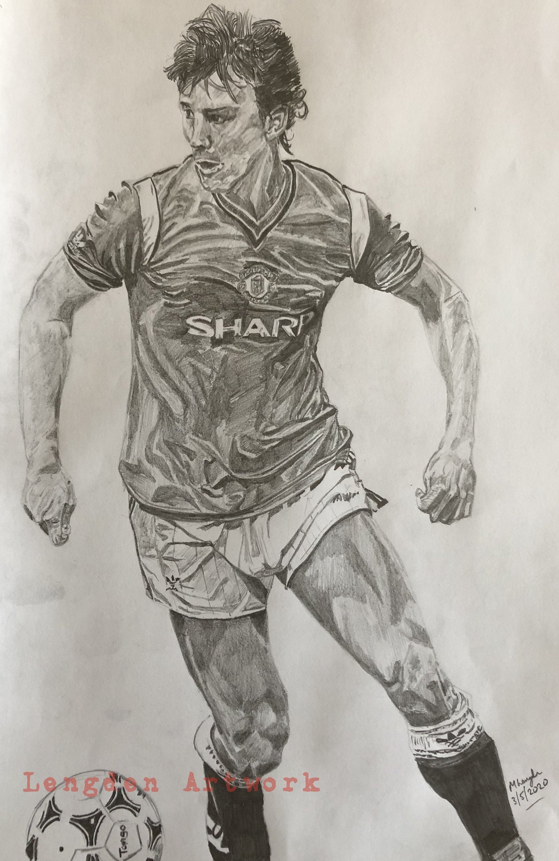 Bryan Robson Pencil Sketch Print - Etsy